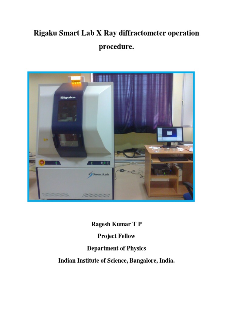 Rigaku Smart Lab X Ray Diffractometer Operation Procedure PDF | PDF ...