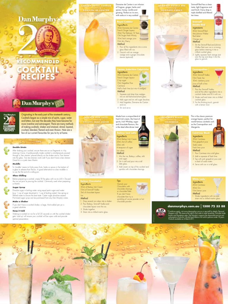 Cocktail Recipes: Recommended Recommended | PDF | Cocktails | Martini ...