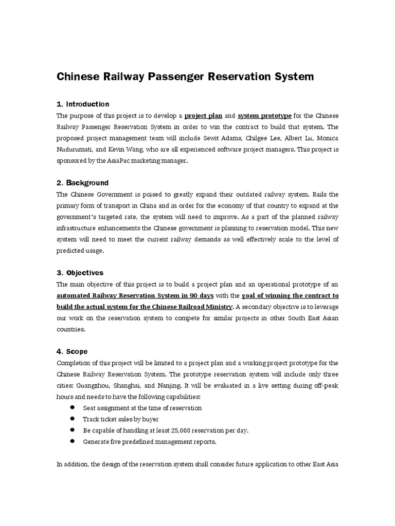 Chinese Railway Passenger Reservation System | PDF | Rail Transport ...