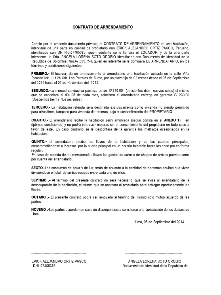 Contrato de Arrendamiento: Ángela Parrales | PDF | Alquiler | Business