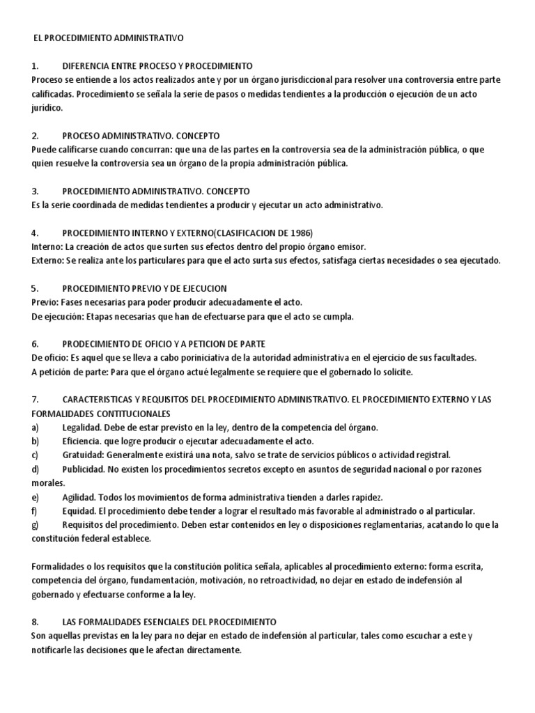 Características del Procedimiento Administrativo | PDF | Administración ...