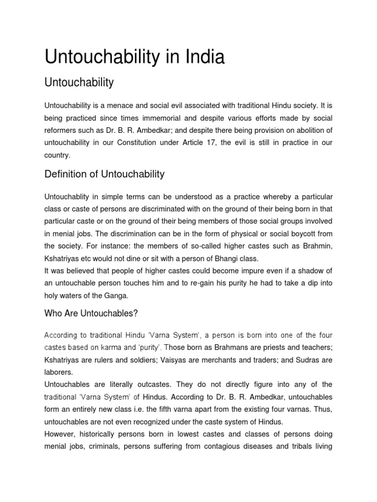 Untouchability in India | PDF | Dalit | Caste