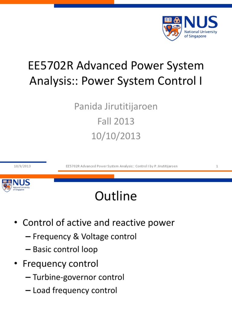 EE5702R Advanced Power System Analysis:: Power System Control I | PDF ...
