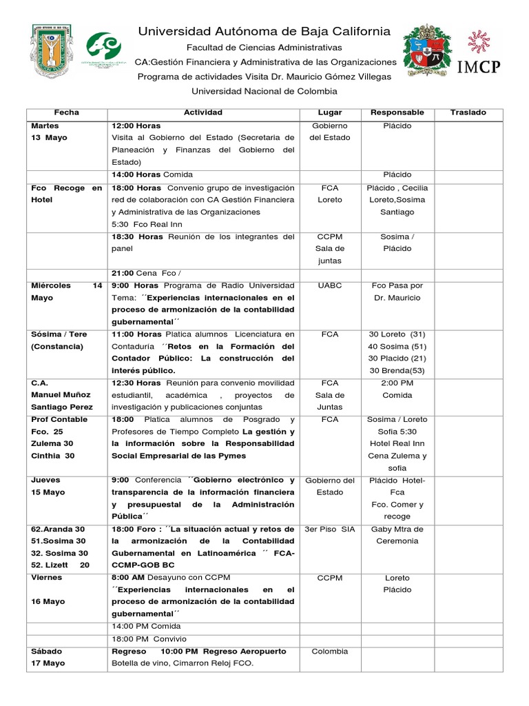 Programa de Actividades | PDF