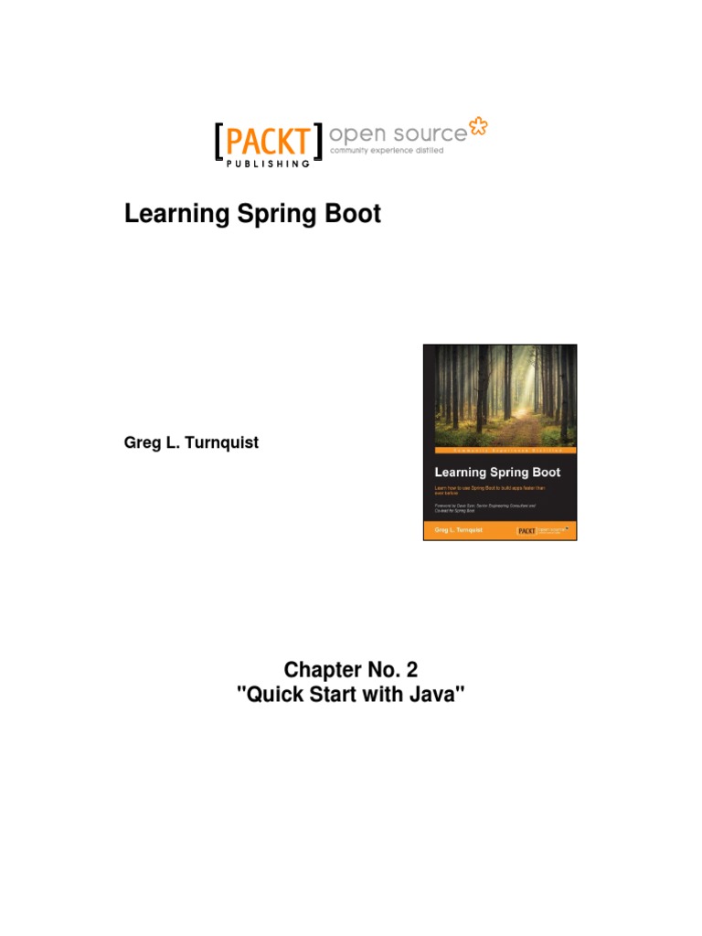 Learning Spring Boot Chapter No 2 Quick Start With Java Pdf Html Element Spring Framework