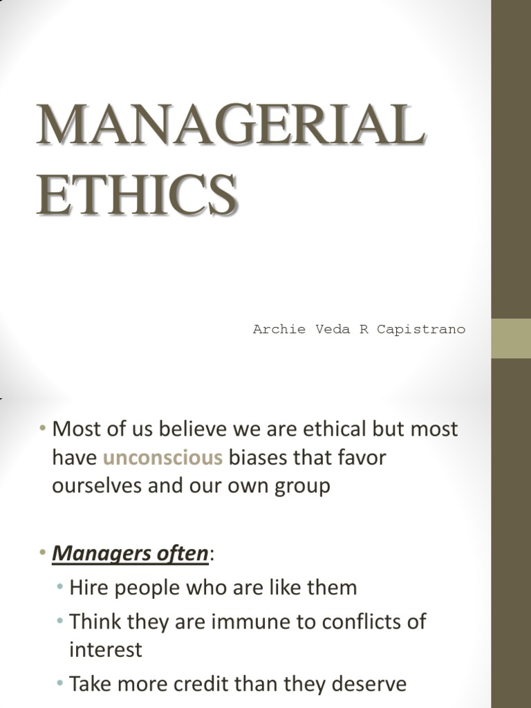 Understanding Managerial Ethics | PDF | Value (Ethics) | Morality