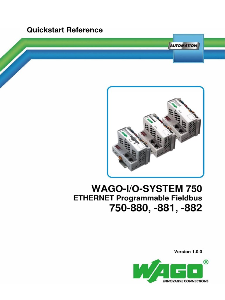 Wago-I/O-System 750: Quickstart Reference | PDF | Ip Address | Internet ...