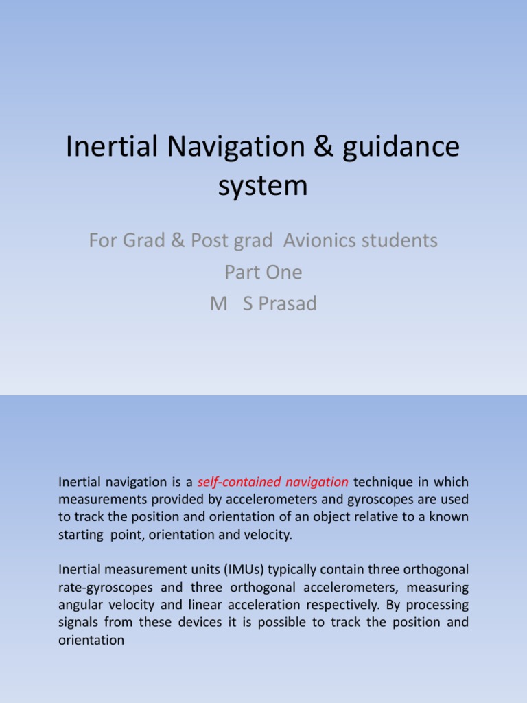 Inertial Navigation System Pt1 | PDF | Inertial Navigation System ...