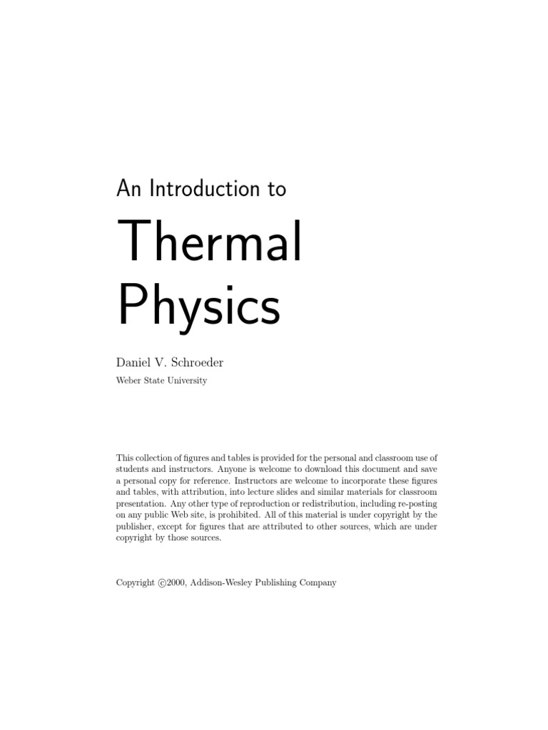 An Introduction To Thermal Physics Figures (Daniel Schroeder) | PDF ...