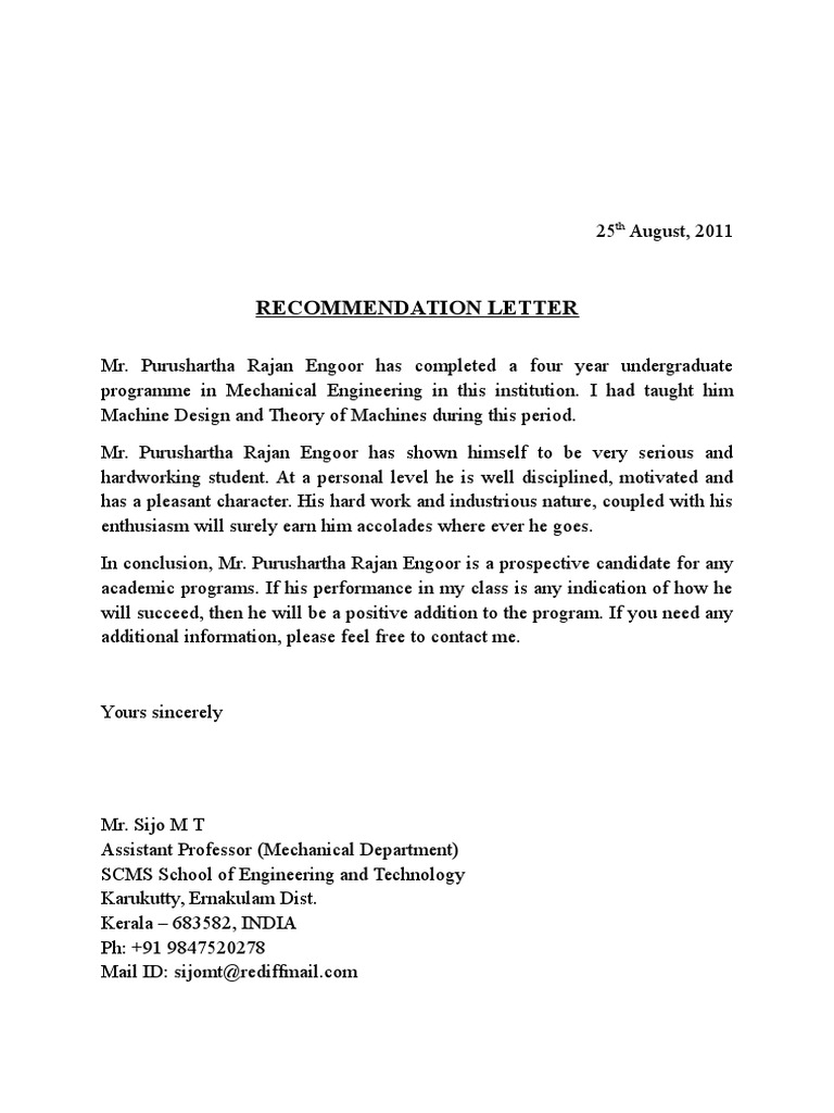 Format LOR | PDF | Engineering | Cognition