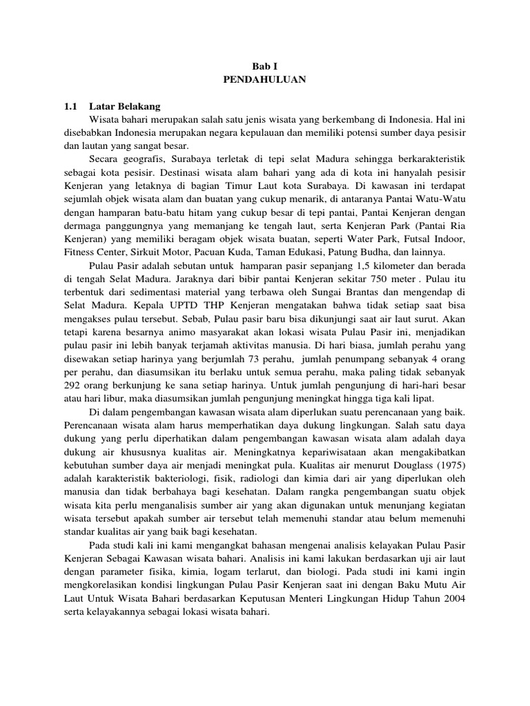 Kelayakan Wisata Bahari Kenjeran | PDF