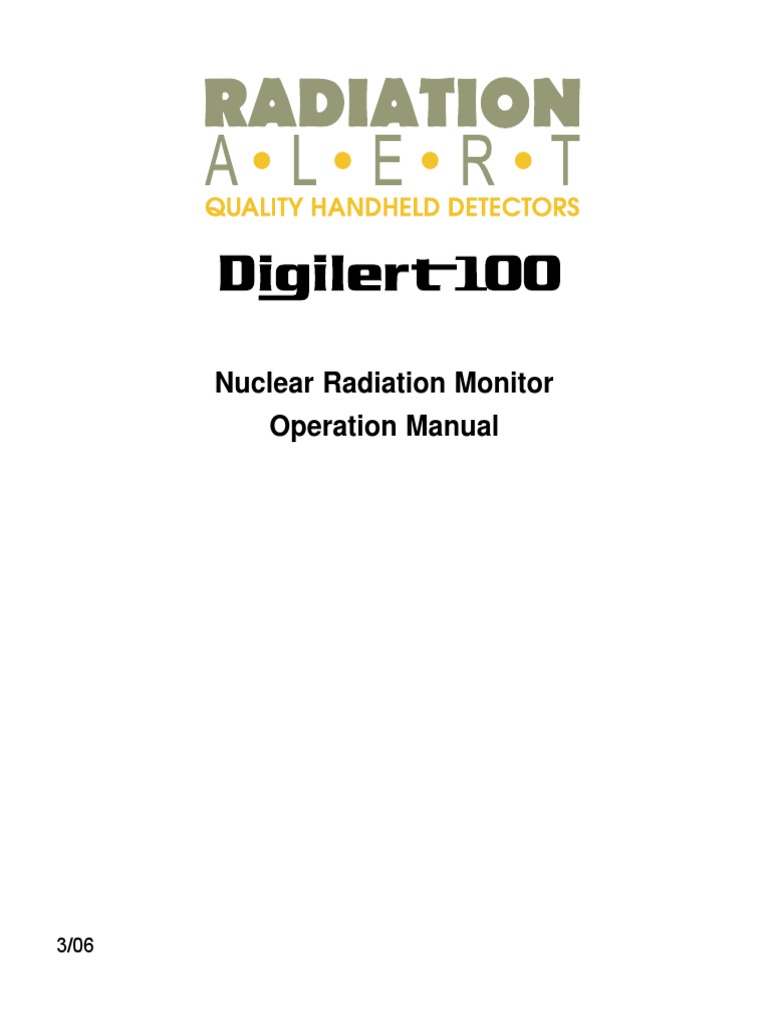 Digilert 100 Operation Manual | PDF | Ionizing Radiation | Gamma Ray