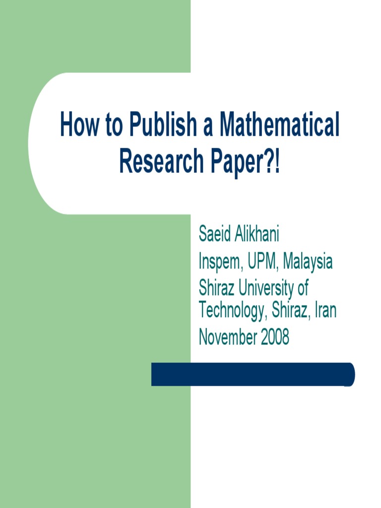 Publishing Mathematical Research Essentials | PDF | Combinatorics ...