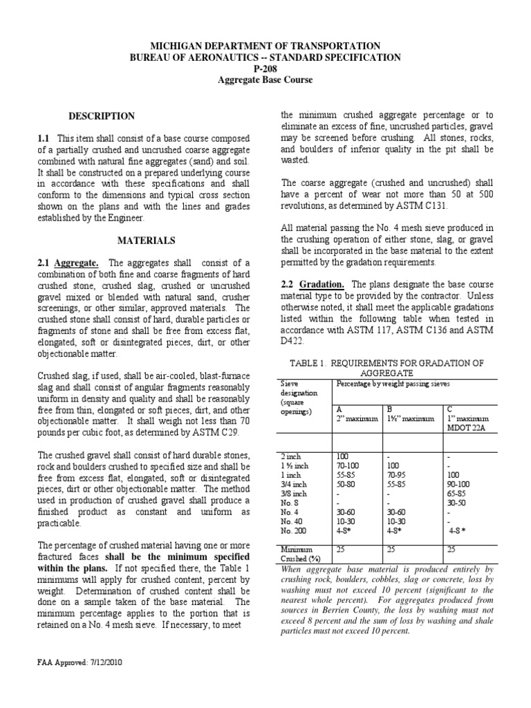 Base Course Aggregates Standards | Download Free PDF | Construction ...