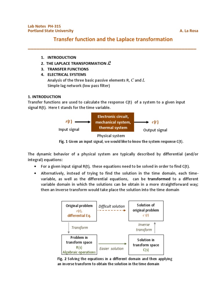Laplace Transform | Download Free PDF | Laplace Transform | Signal ...