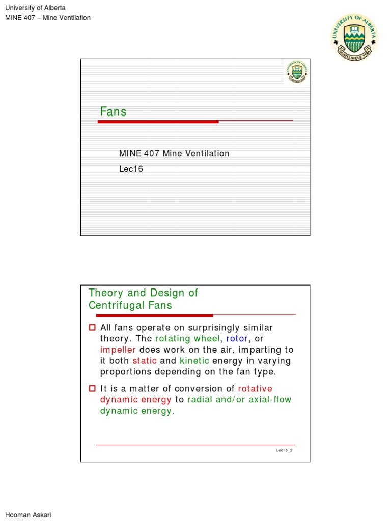 Theory and Design of Centrifugal and Axial-Flow Fans: A Detailed ...
