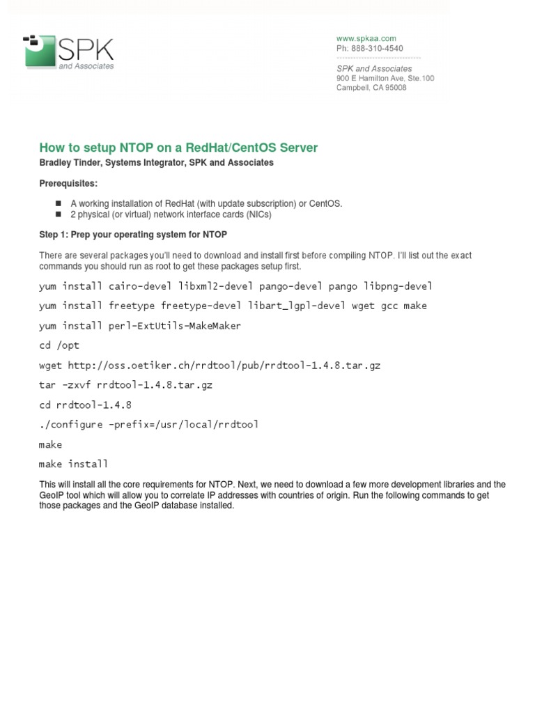 Setup and Configuration of NTOP Network Monitoring Tool on RedHat ...
