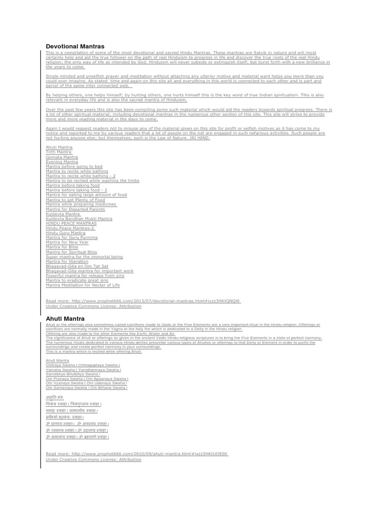 Devotional Mantras | PDF | Mantra | Guru