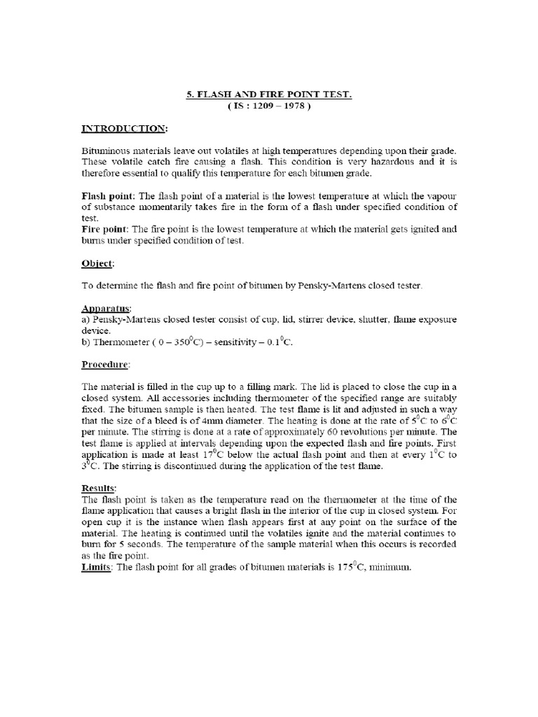 Flash & Fire Point Test | PDF