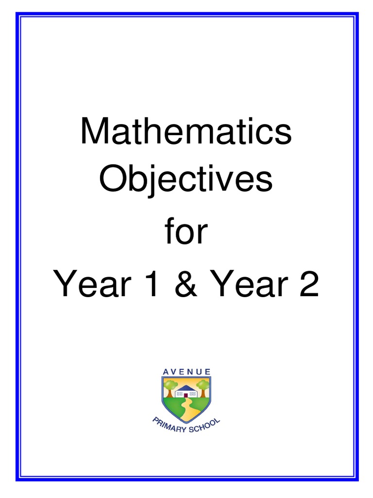 Mathematics Objectives For Year 1 Year 2 Subtraction Multiplication