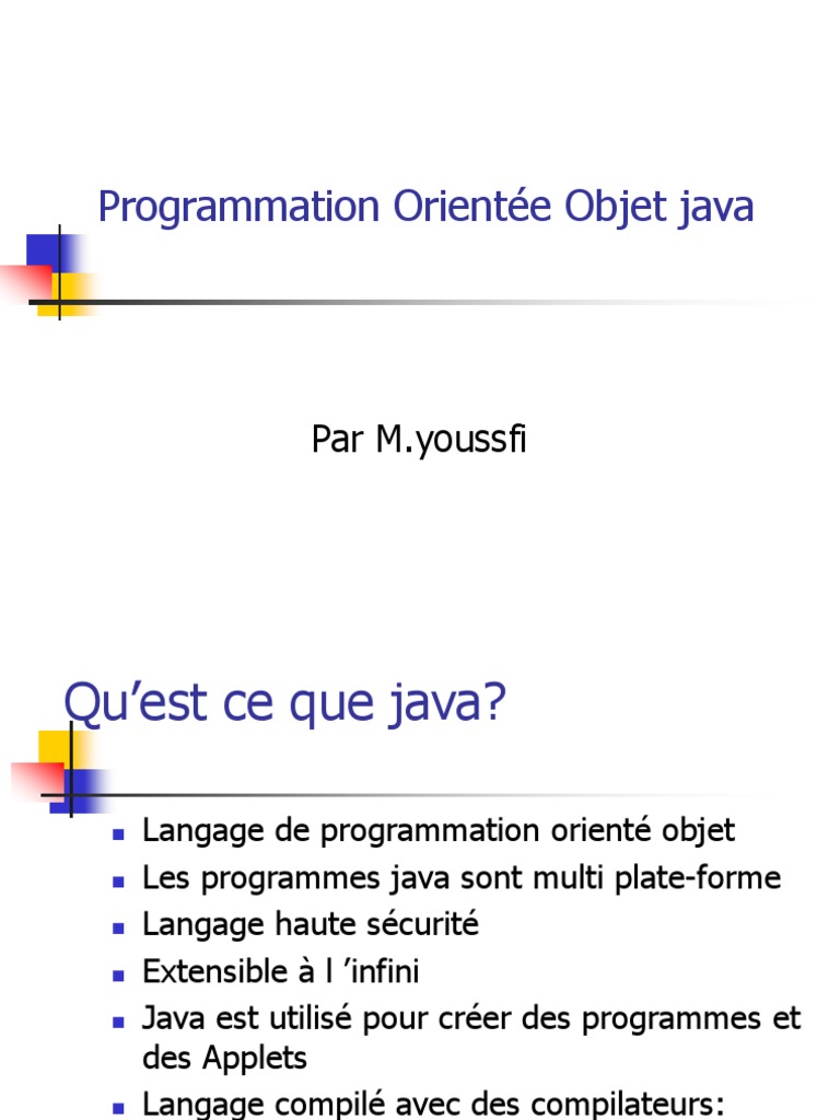 Cours Java | PDF | Classe (informatique) | Java (Langage de programmation)