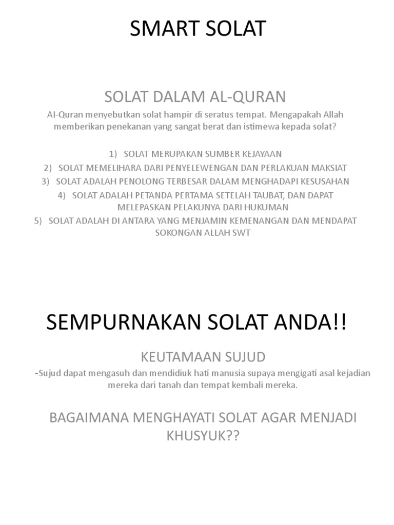 Keutamaan Solat dalam Al-Quran | PDF