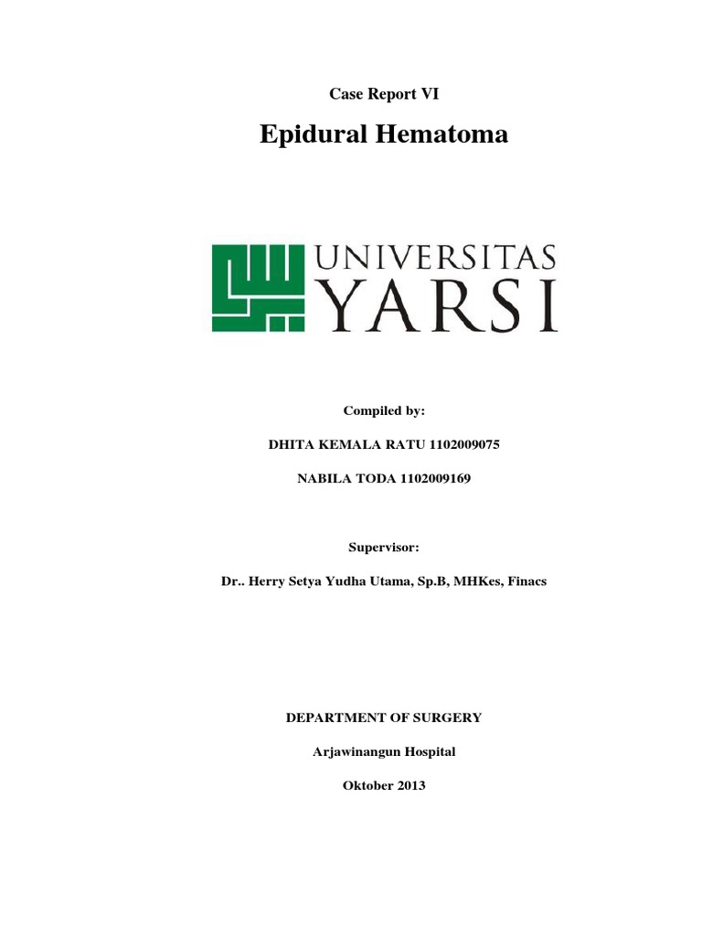 Case Epidural Hematoma | PDF | Human Head And Neck | Neurology