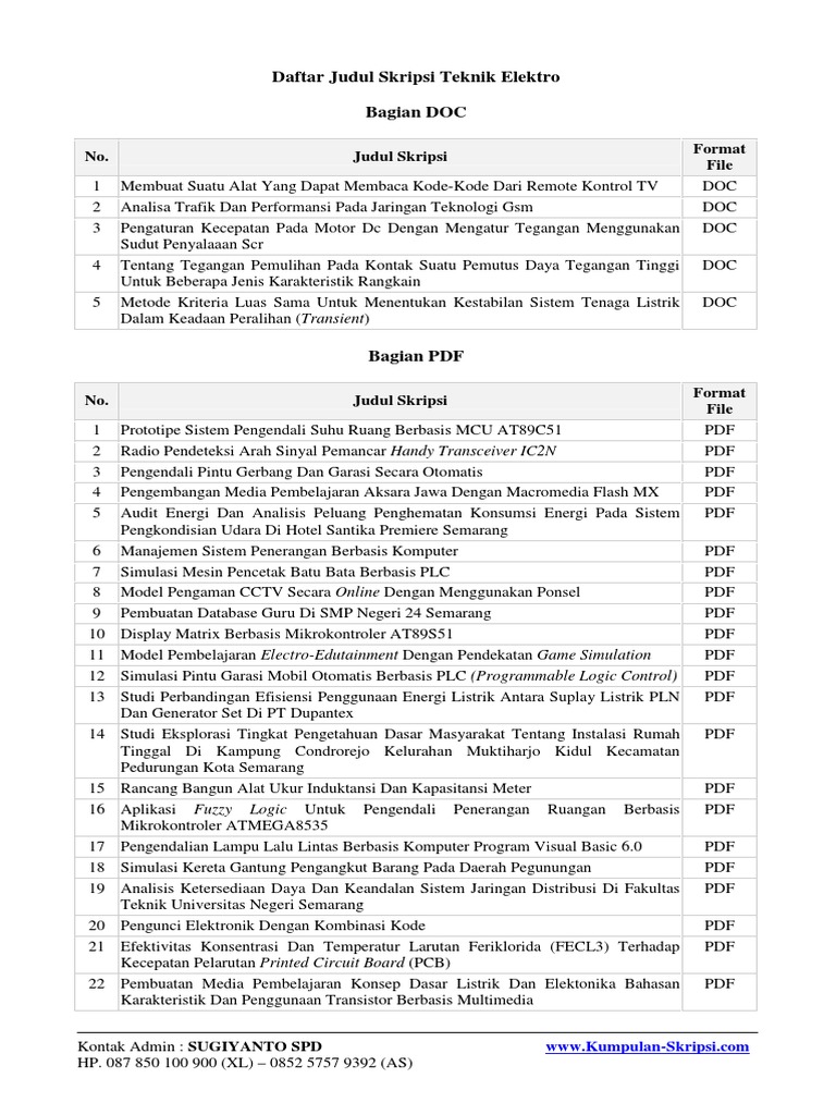 Judul TA Teknik Elektro | PDF