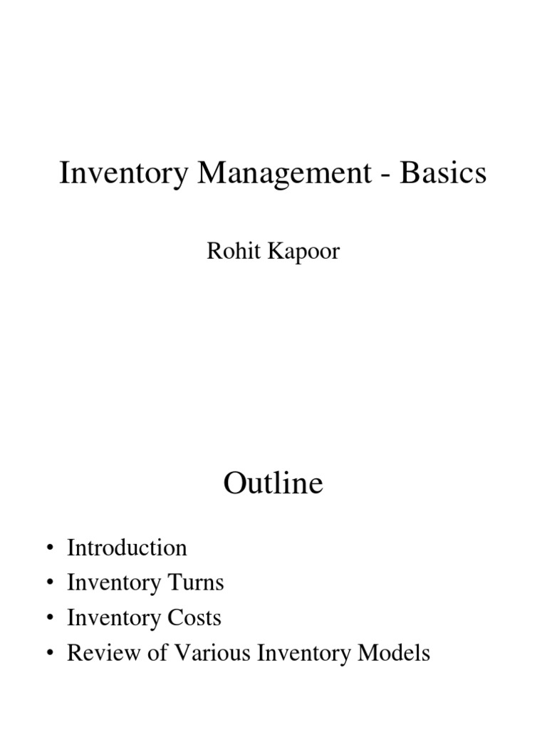 Inventory Management Basics | PDF | Inventory | Kmart