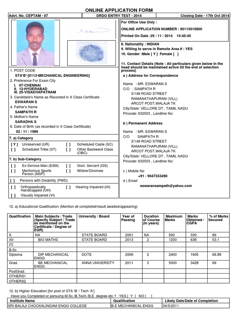 Application Form | PDF | Government | Business