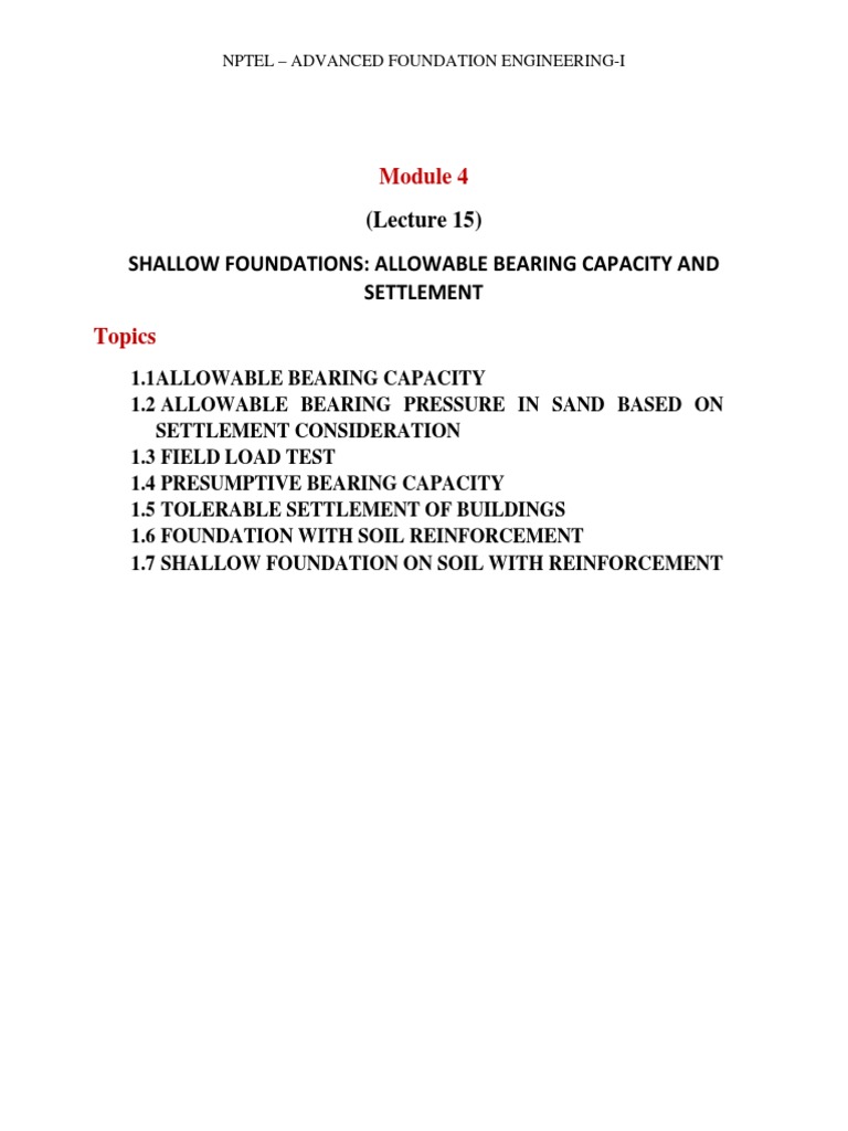 Allowable Bearing Capacity | PDF | Foundation (Engineering) | Equations