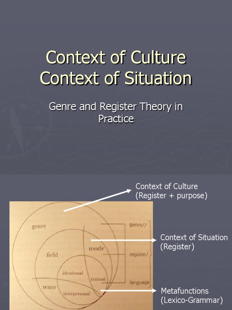 Context of Culture Context of Situation: Genre and Register Theory in ...