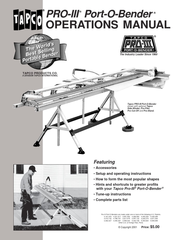 Tapco Pro 3 Manual | PDF | Screw | Sheet Metal