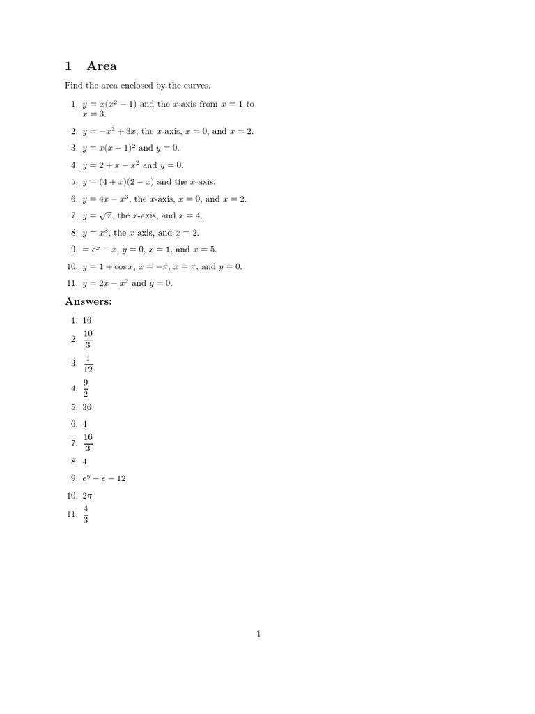 Calculus: Area Under Curves | PDF