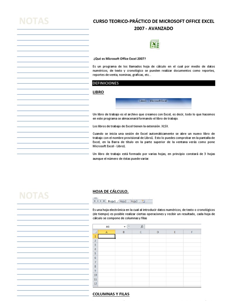 Curso Teorico Excel Avanzado | PDF | Microsoft Excel | Hoja de cálculo