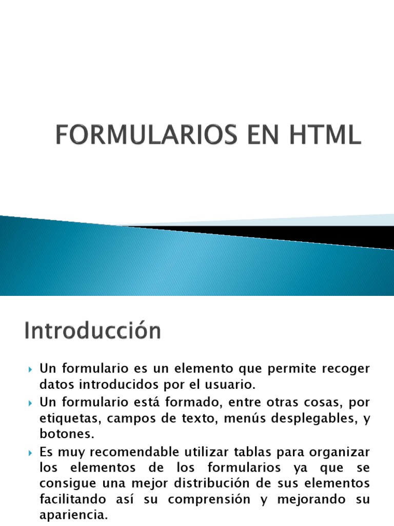 Formularios en HTML | PDF | Servidor web | Internet y web
