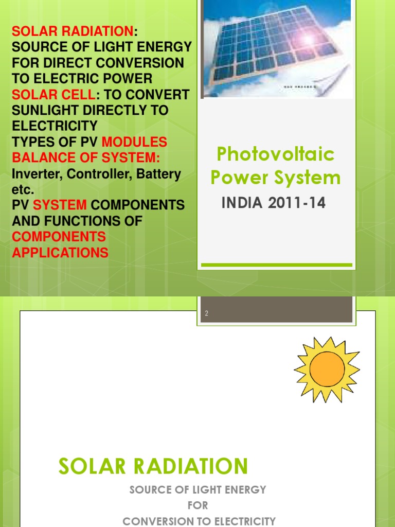 PV System Presentation | PDF | Photovoltaics | Photovoltaic System
