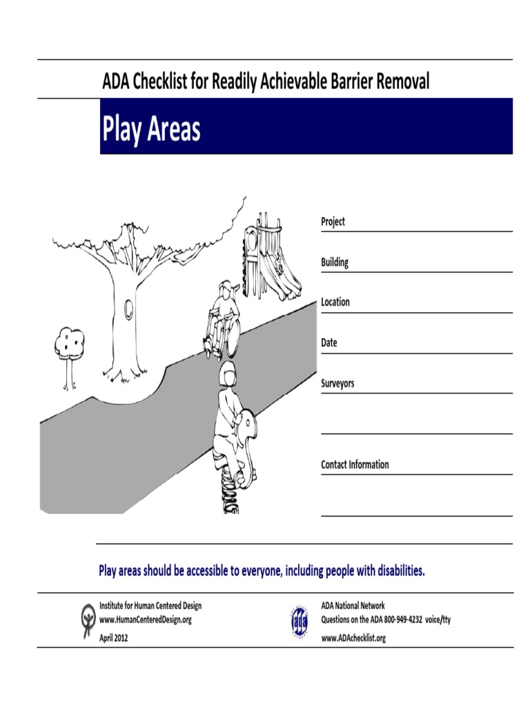 Play Areas: ADA Checklist For Readily Achievable Barrier Removal | PDF
