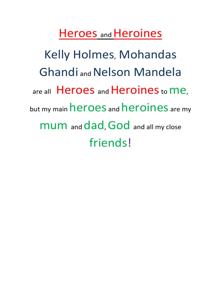 Heroes and Heroines Poem | PDF