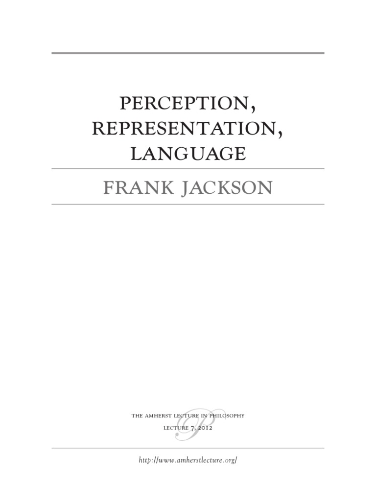 Perception, Representation, Language | PDF | Representation (Arts ...