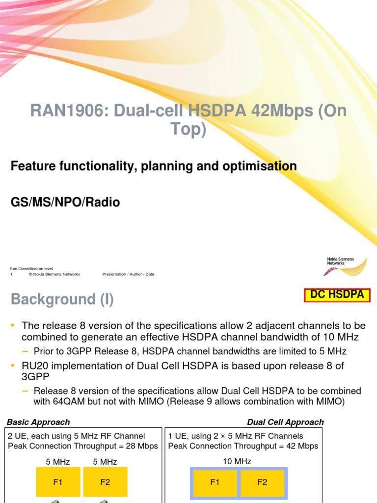 RAN1906 Dual-Cell HSDPA 42Mbps | PDF | High Speed Packet Access | Bit Rate