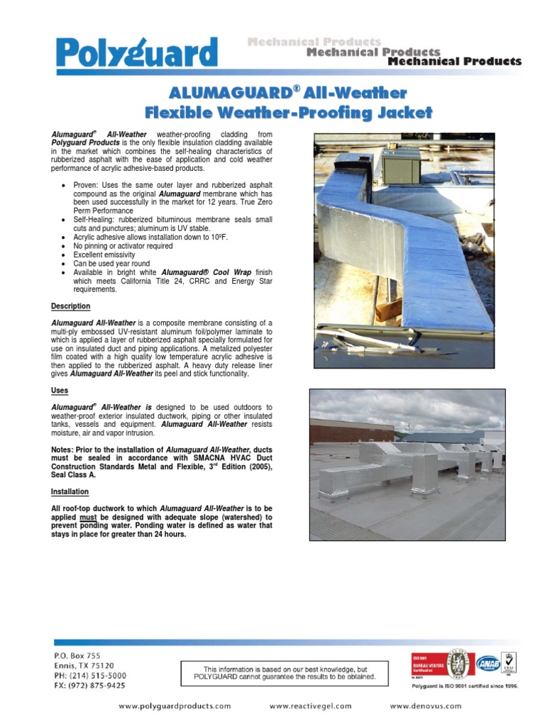Alumaguard All-Weather Data Sheet | PDF | Duct (Flow) | Building ...