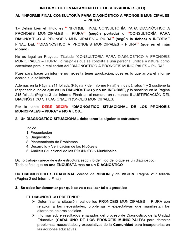 Informe de Levantamiento de Observaciones | PDF | Pedagogía | Aprendizaje