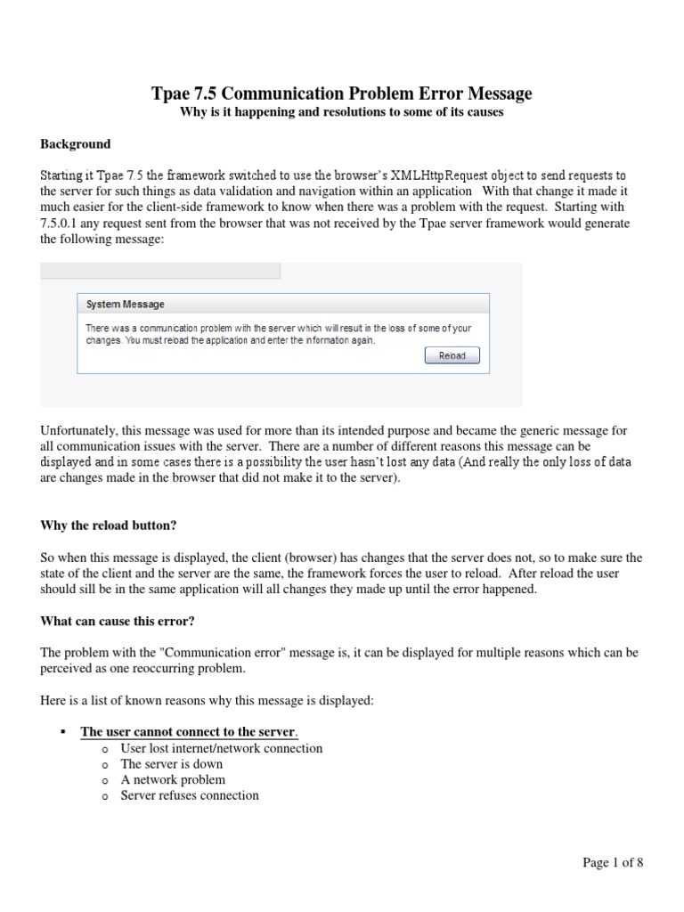 7.5 Communication Error | PDF | Hypertext Transfer Protocol | Web Server
