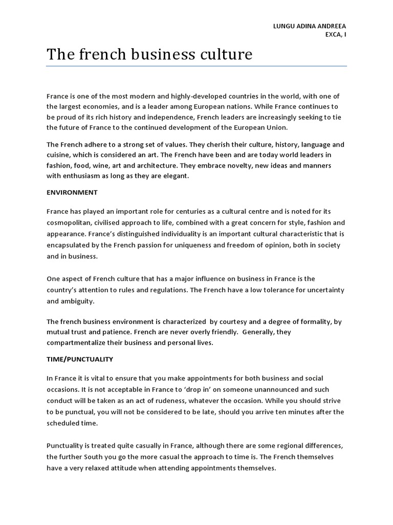 Understanding French Business Culture | PDF | Individualism | France