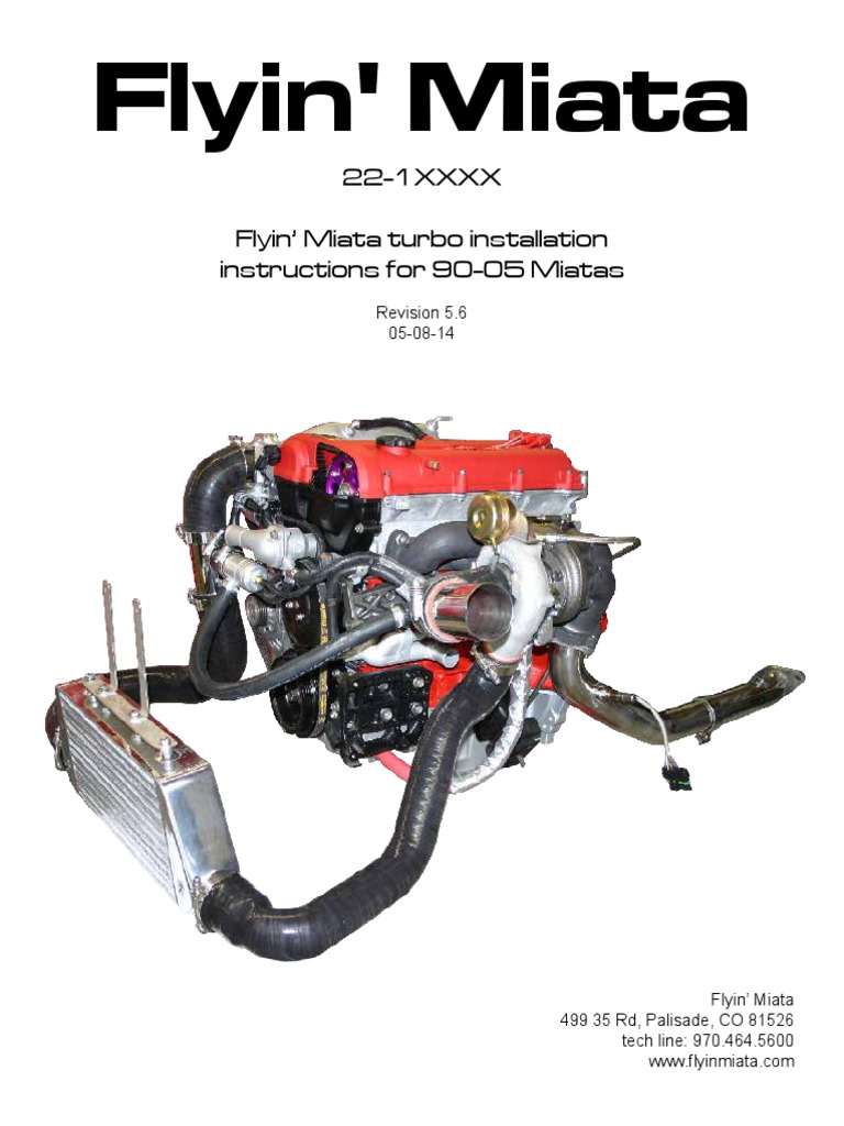 Flyin' Miata Turbo Installation Guide | PDF | Turbocharger | Tap (Valve)
