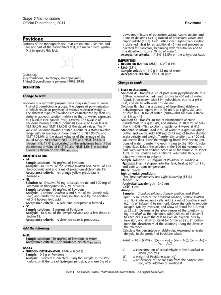 Povidone | PDF | Chromatography | Thin Layer Chromatography
