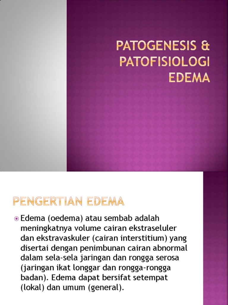Patofisiologi Edema dan Penyebabnya | PDF