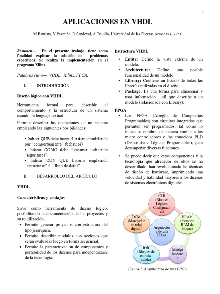 Aplicaciones Con VHDL | PDF | Vhdl | Arreglos de compuertas lógicas ...