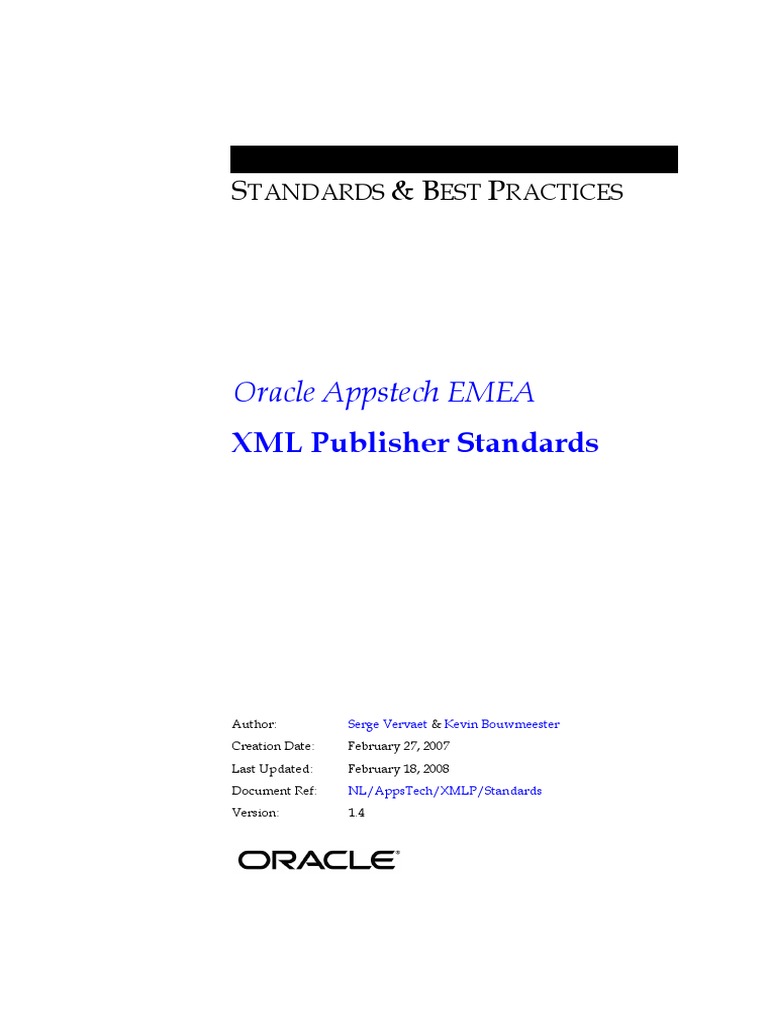 XML Publisher Coding Standards | Download Free PDF | Computer ...